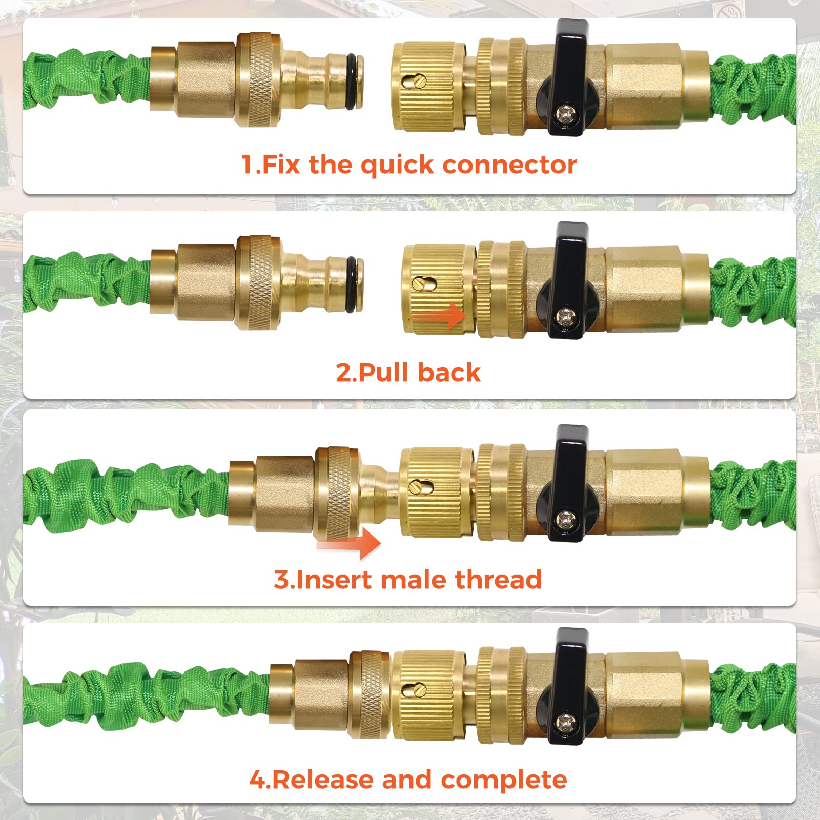 Snapklik.com : KOVOSCH Garden Hose Quick Connector, Solid Brass Quick ...