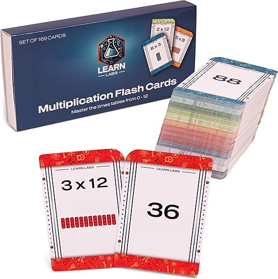 Amazon.com: Multiplication Flash Cards 0-12, Complete Set of 169 Cards ...