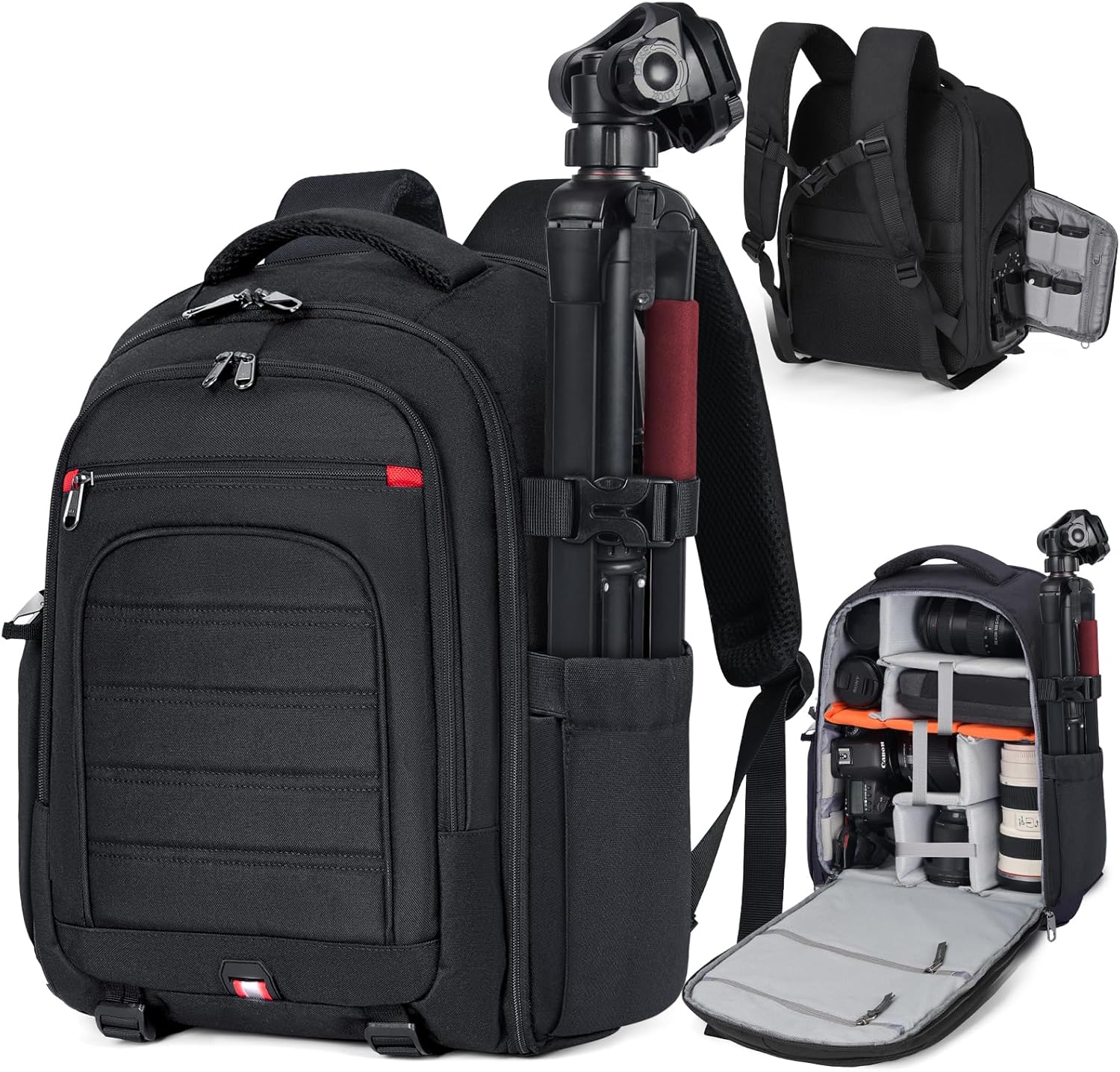 RAINSMORE Camera Bag Camera Backpack for DSLR SLR 15.6 Inch Laptop ...