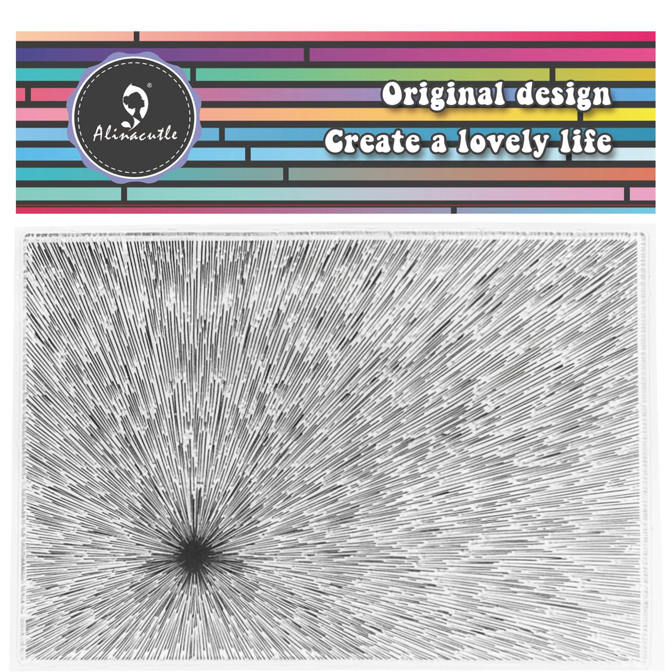 Amazon.com: Alinacutle Radiation Sunshine Lines Background Clear Stamps ...