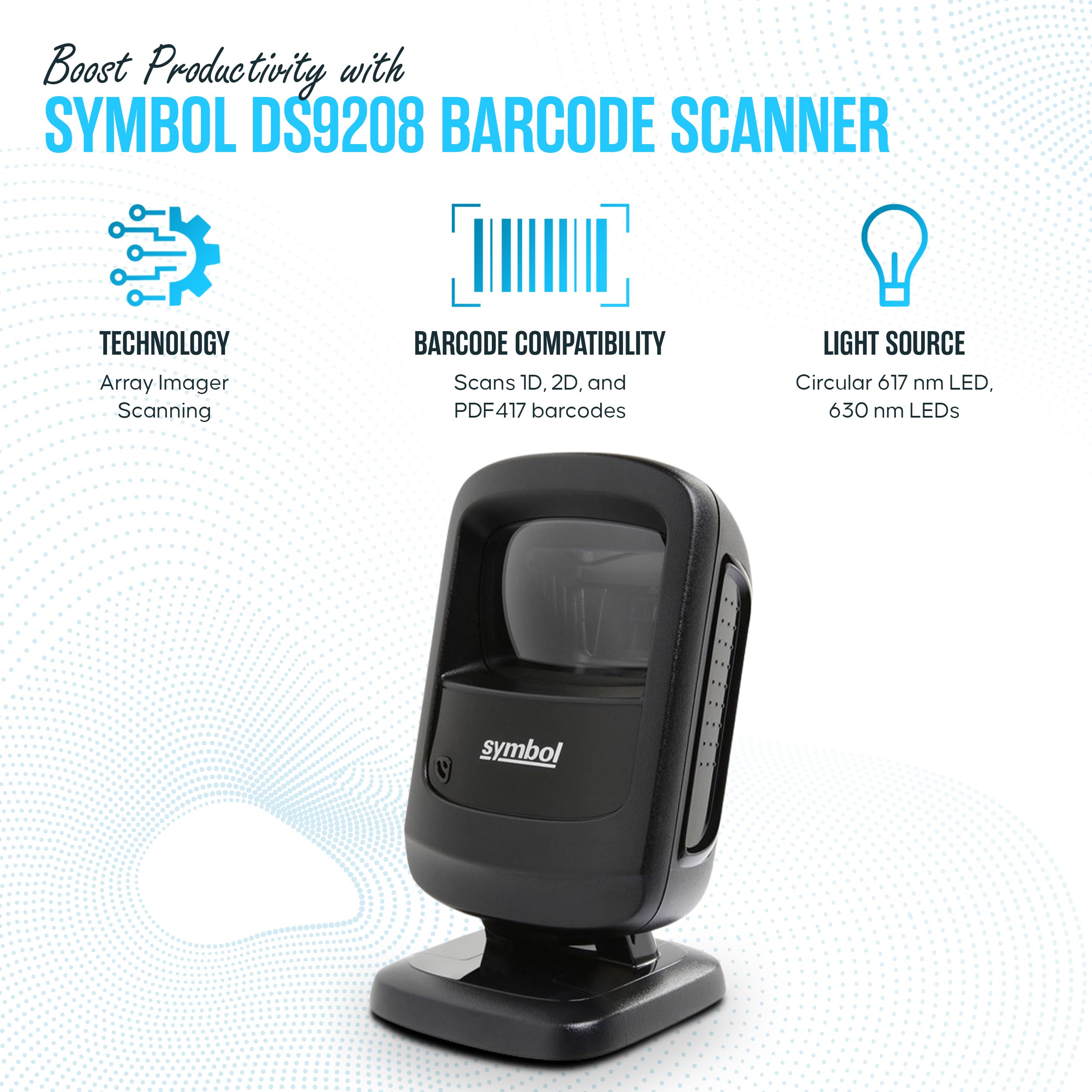 Snapklik.com : DS9208 Zebra Symbol Digital Handsfree 1D/2D Barcode Scanner