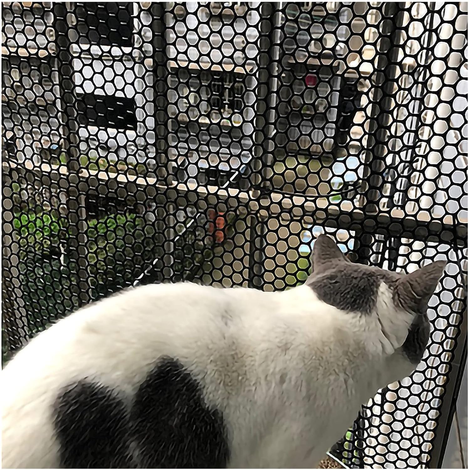 Amazon.com: SUNMME Balcony Large Chicken Wire Fence Mesh,Black Plastic ...