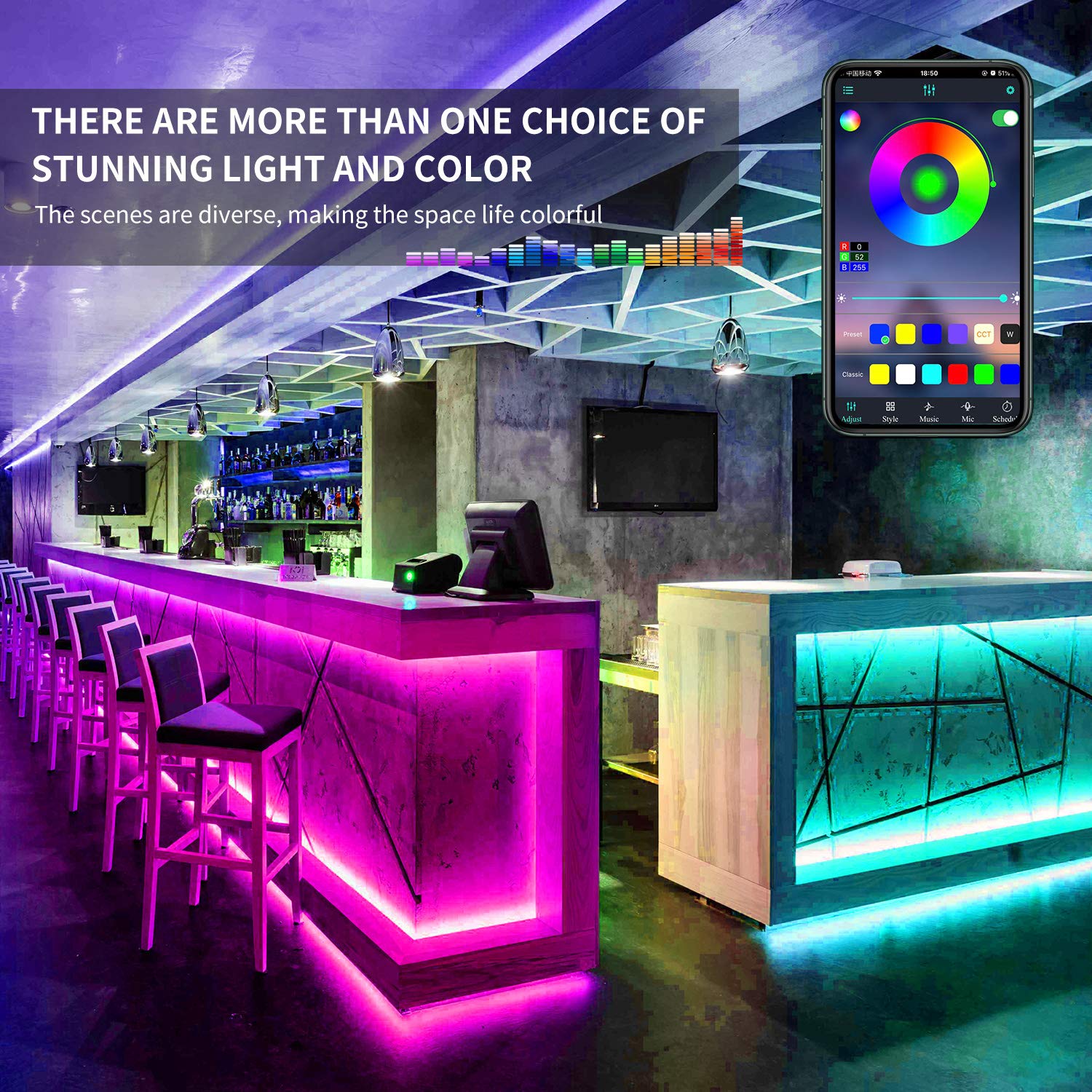 LED Light Strip 65.6 feet (About 20 Meters) with Remote Control 5050 ...