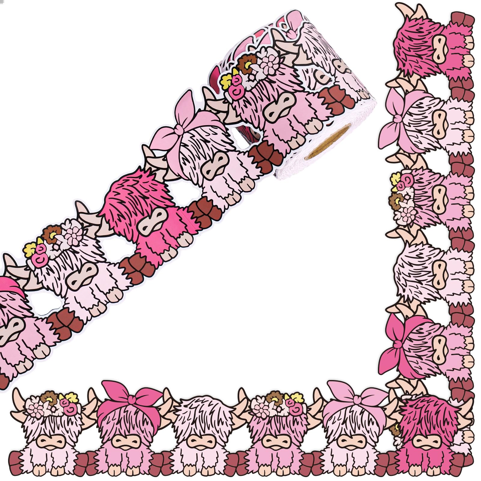 Amazon.com: JarThenaAMCS 65.6Ft Pink Highland Cow Bulletin Board ...