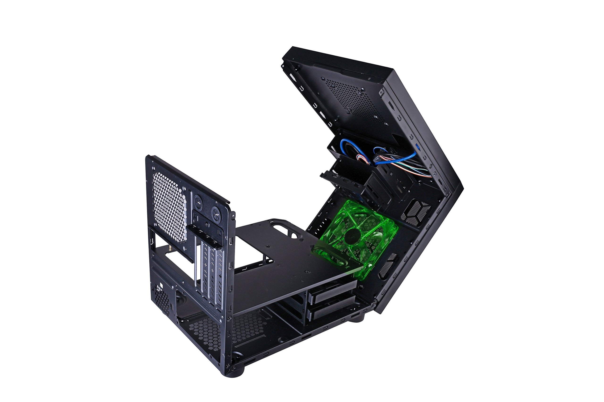 APEVIA X-QPACK3-GN Micro ATX Cube Gaming/HTPC Case, Supports Video Card ...