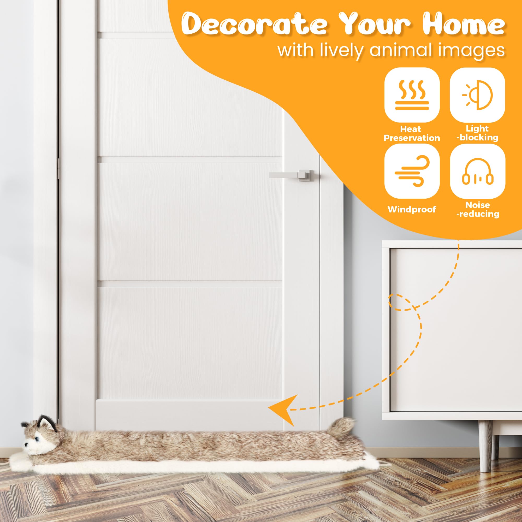 Snapklik.com : NABOWAN Under Door Draft Stopper 32 Inch - Adorable Dog ...