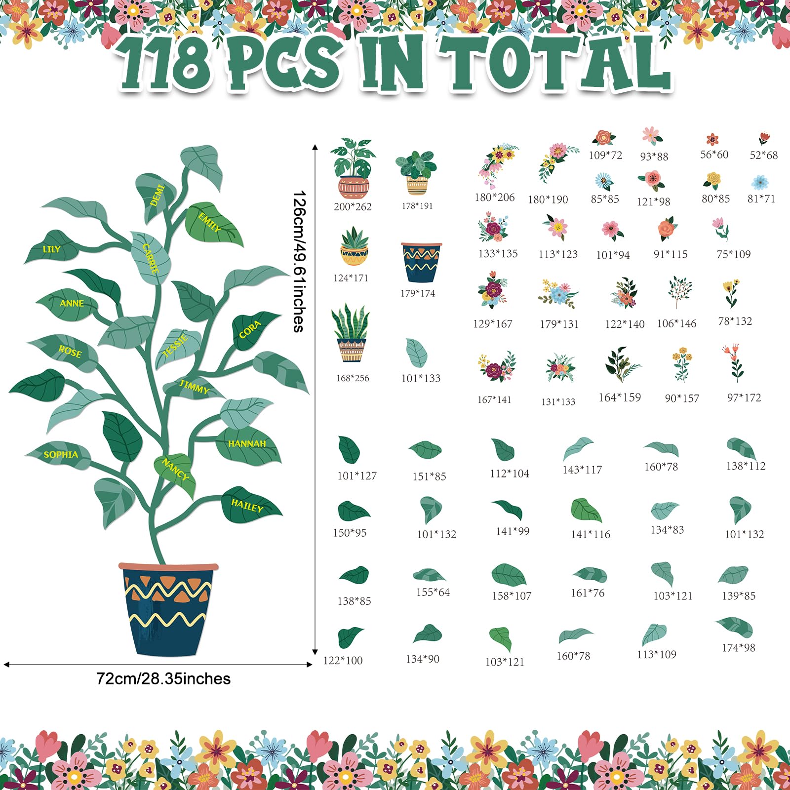 Snapklik.com : 118 Pcs Plant Classroom Decorations Succulents Potted ...