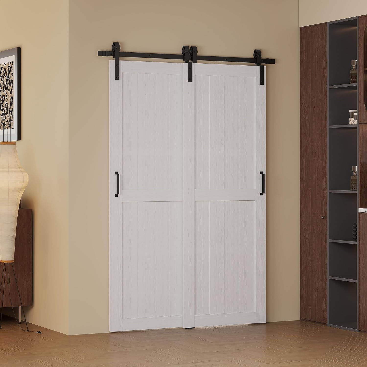 Amazon.com: TOPDONED Bypass Barn Door 60"(30" x 2) x 84", 6 FT Sliding ...