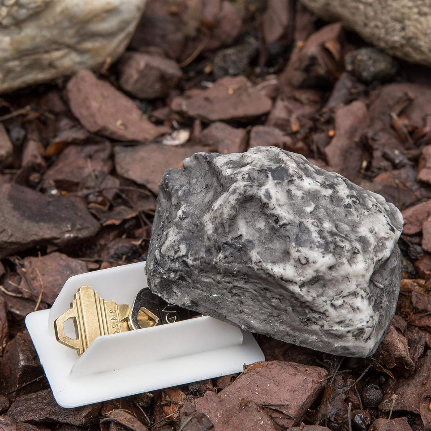 ZKAYX Fake Rock,Hide A Key Outside, Key Hider Outside Storage Box Simulation Stone, Spare Key ...