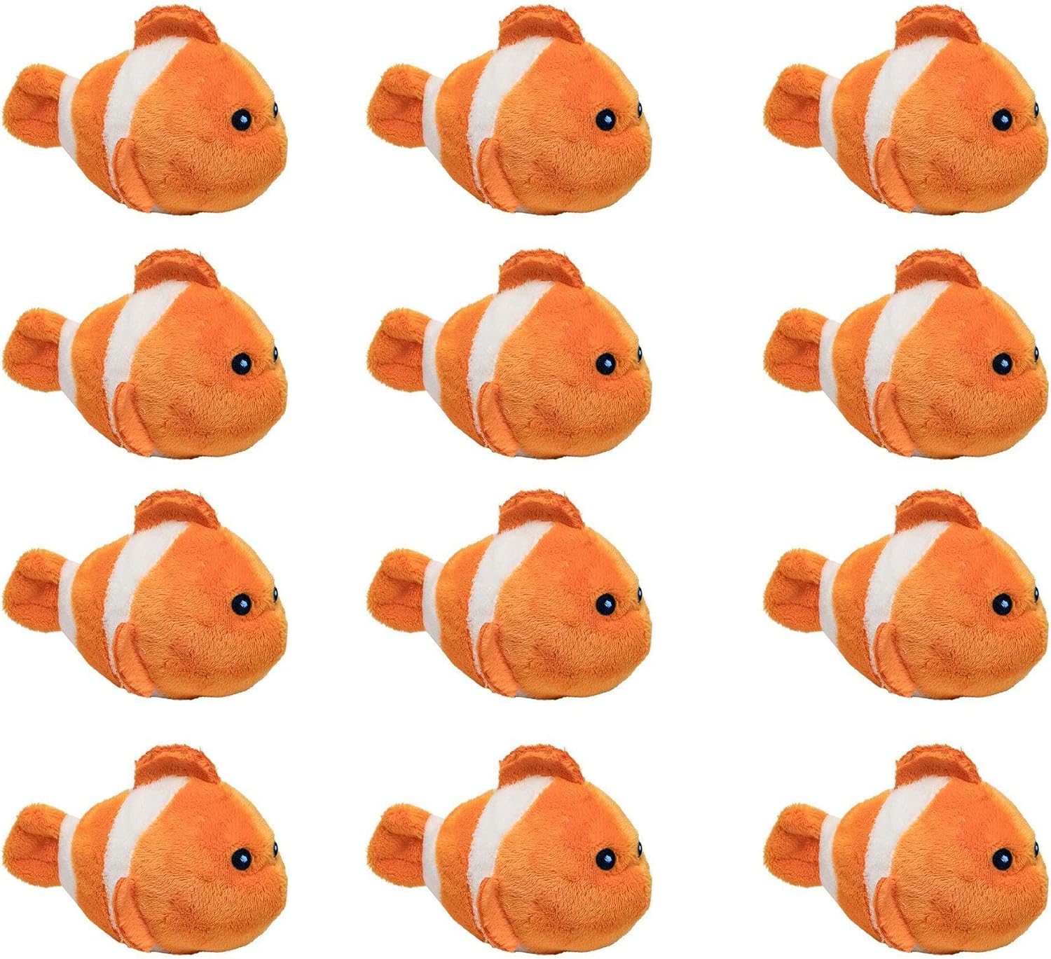 Amazon.com: Wildlife Tree 12 Pack Clownfish Mini 4 Inch Small Stuffed ...