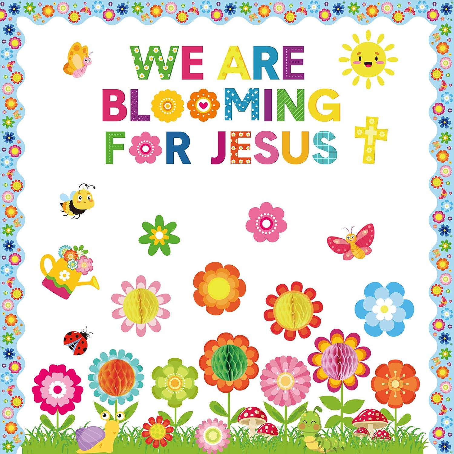 Amazon.com : Pajean 72 Pcs We are Blooming for Jesus Spring Bulletin ...