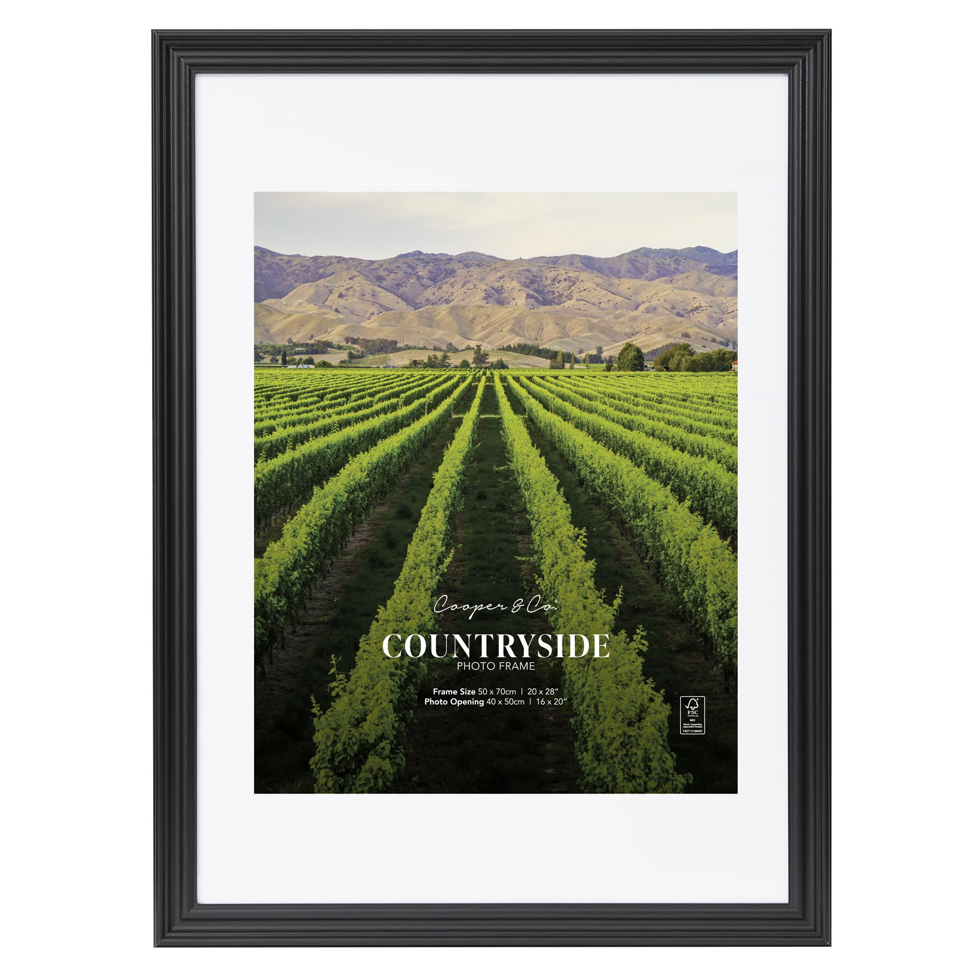 Cooper & Co. 50x70cm Mat to 40x50cm Countryside Photo Frame Black ...
