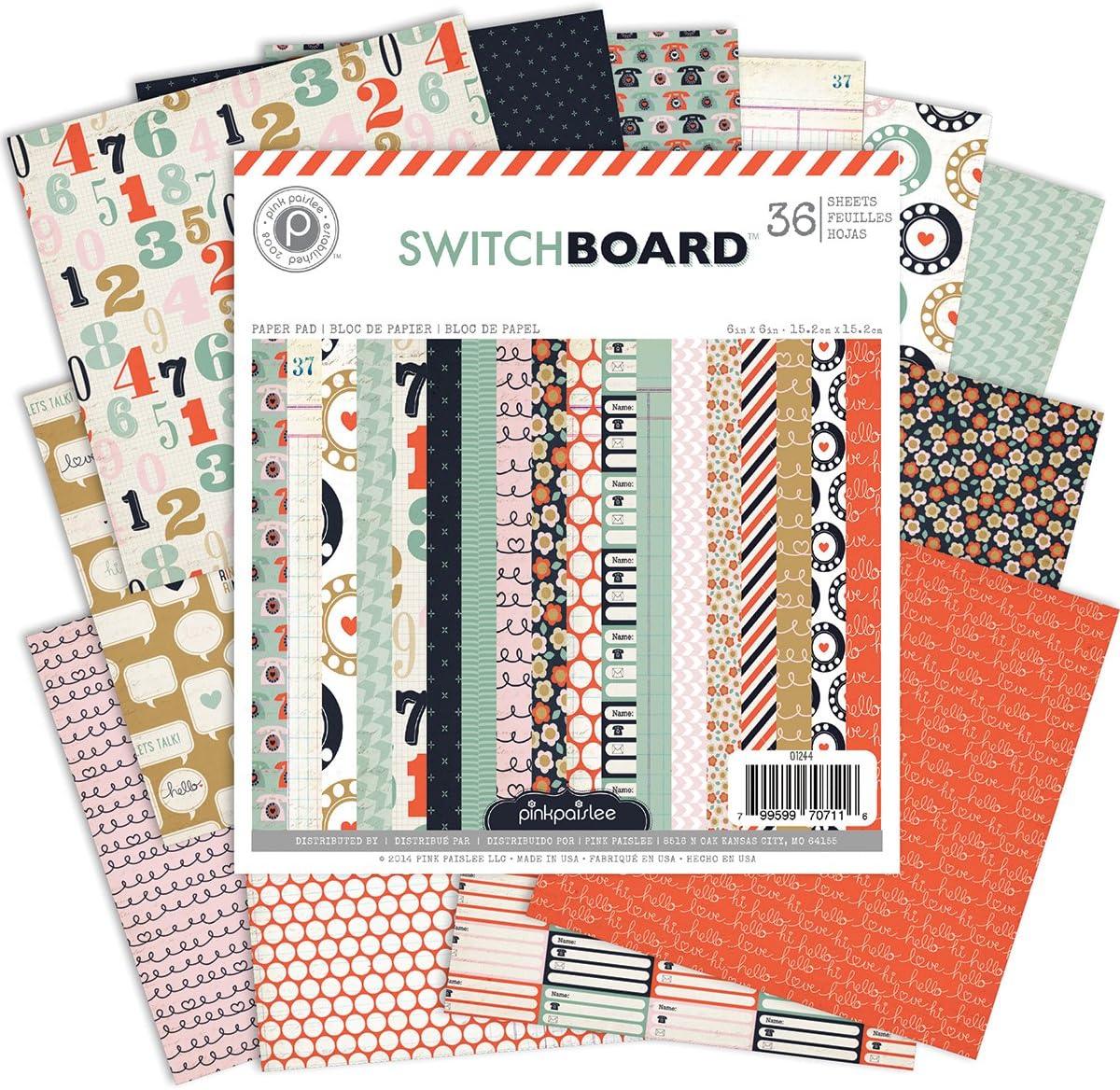 Amazon.com: Pink Paislee Switchboard Paper Pad, 6 by 6-Inch