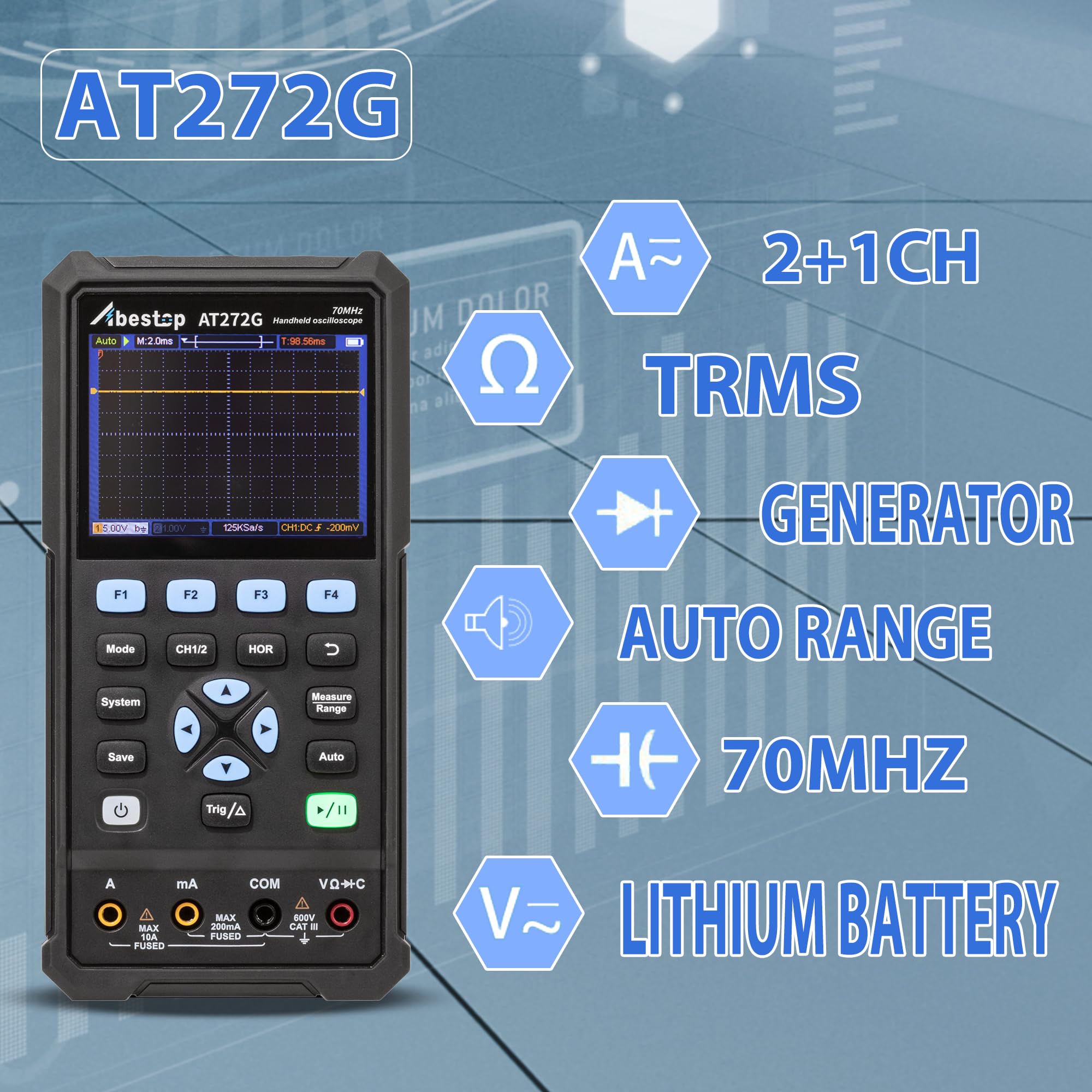 Snapklik.com : Abestop AT272G Oscillograph 70MHz Digital Oscilloscope 3 ...