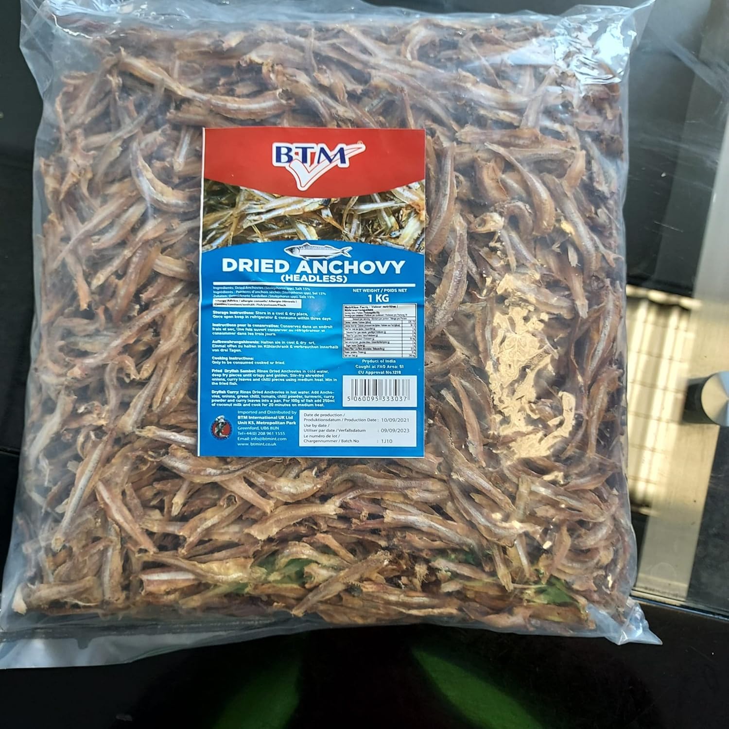 BTM International UK Limited BTM Dried Anchovy (Dry Fish) 1KG - Pack of ...