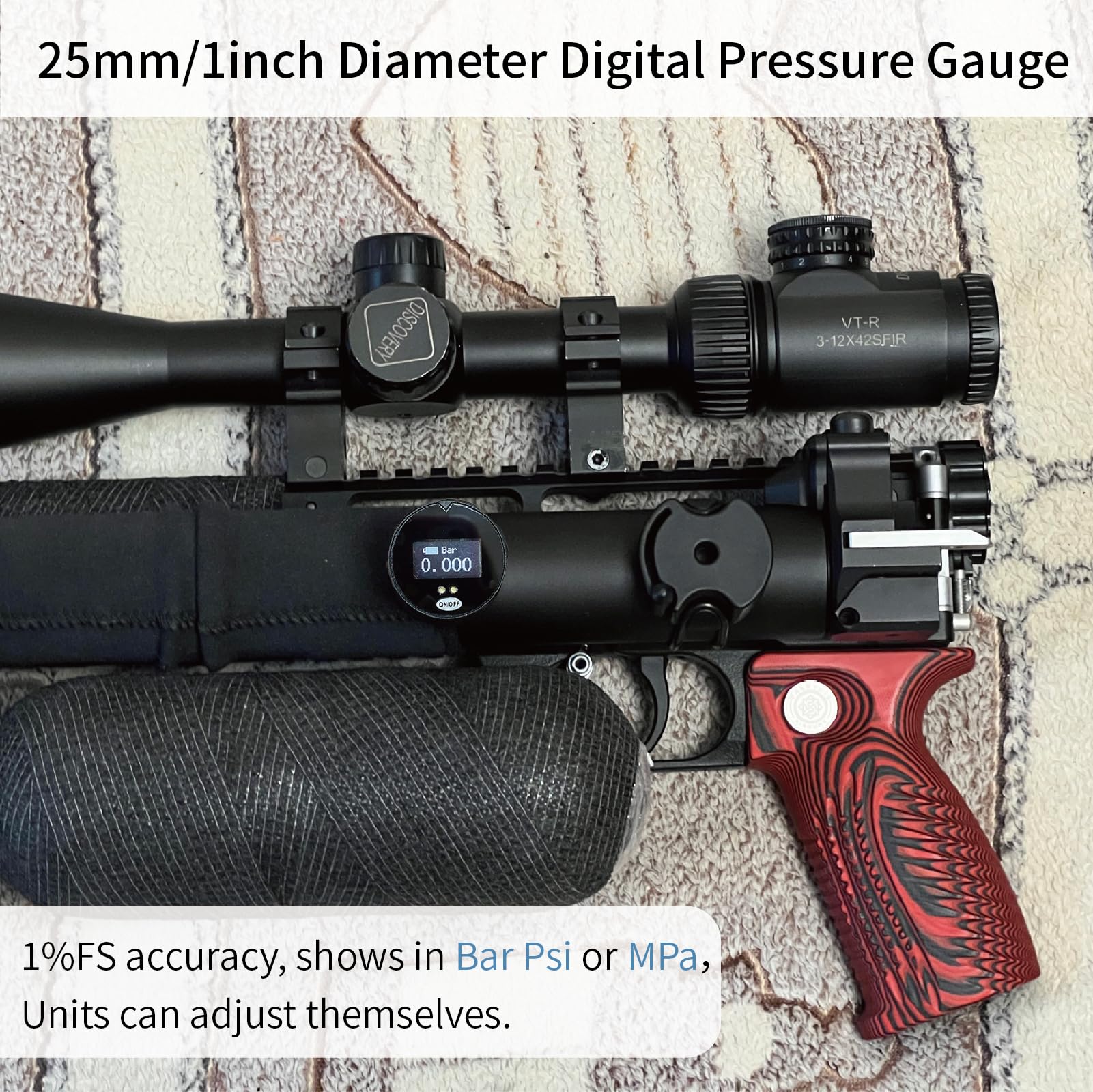 Snapklik.com : Newly Upgraded 25mm(1inch) 1/8BSP Thread Paintball Gauge ...