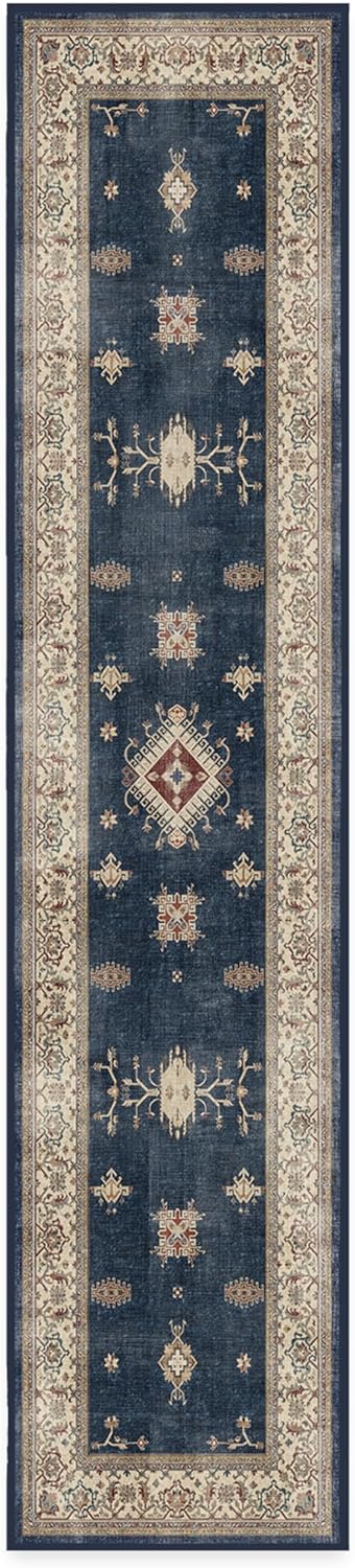 Amazon.com: RUGGABLE Washable Vintage Runner Rug – Verena Sapphire 2 ...