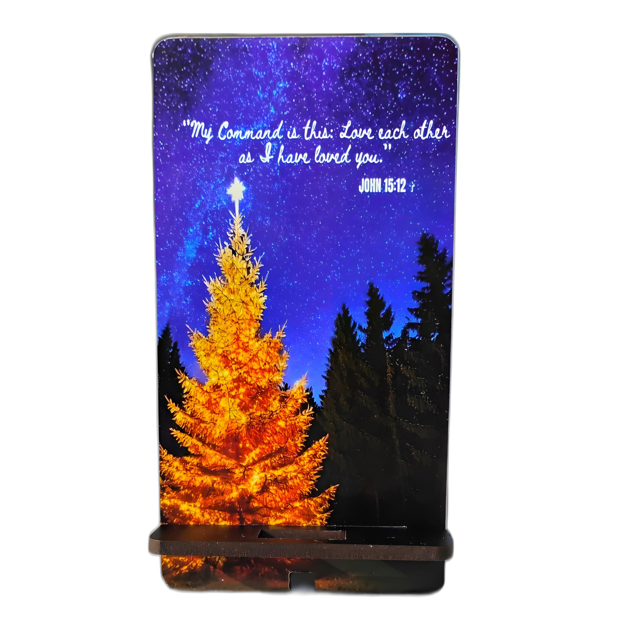 Amazon.com: Unique Wooden Christmas Tree Cell Phone Stand with ...