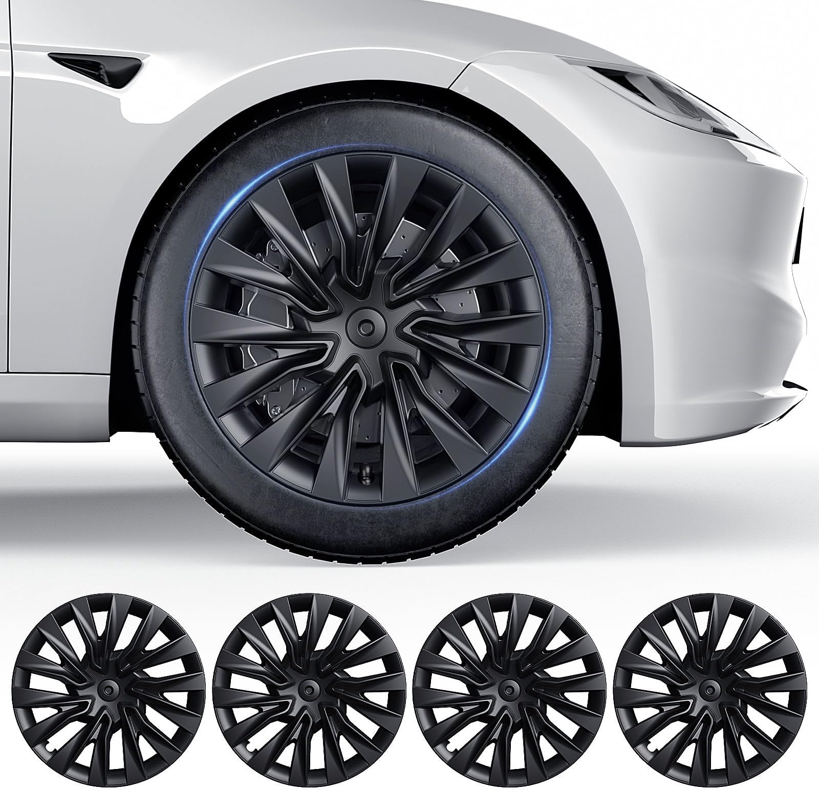 Amazon.com: VEVOR Tesla Model 3 Wheel Covers Hubcaps 18 Inch, 2017-2023 ...
