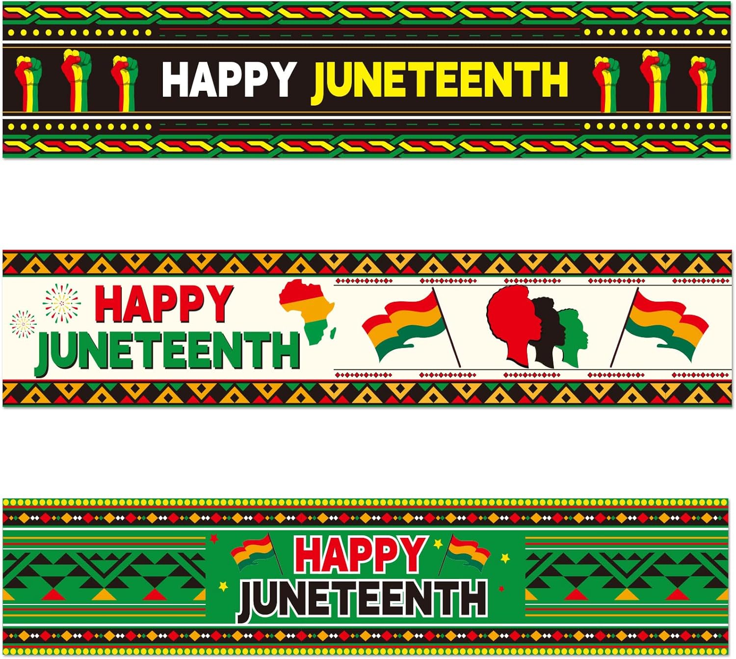 Amazon.com: gisgfim 98.4 Feet Happy Juneteenth Day Bulletin Board ...