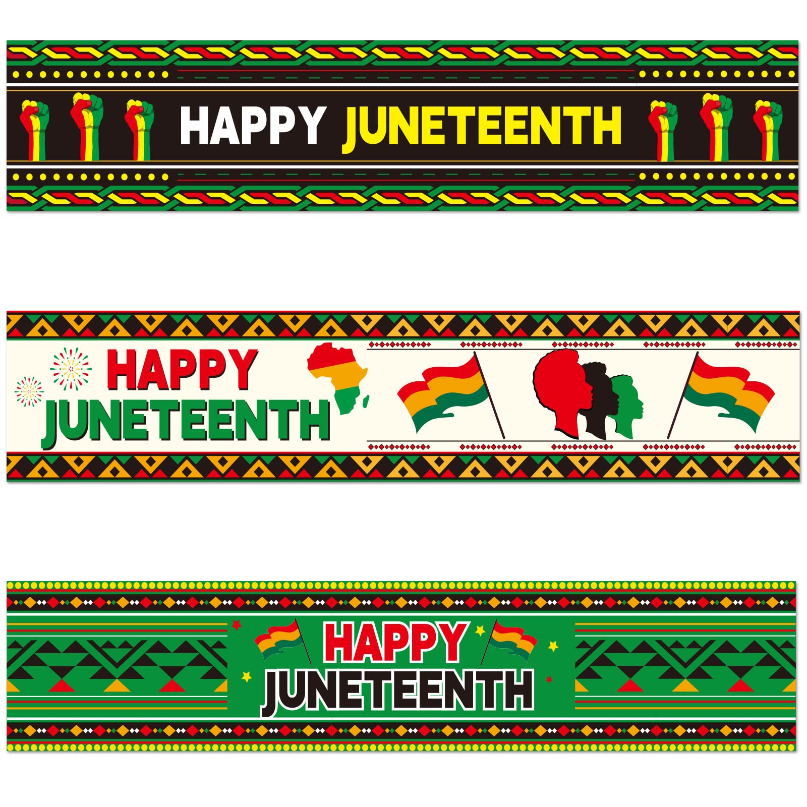 Amazon.com: 98.4 Feet Happy Juneteenth Day Bulletin Board Border ...