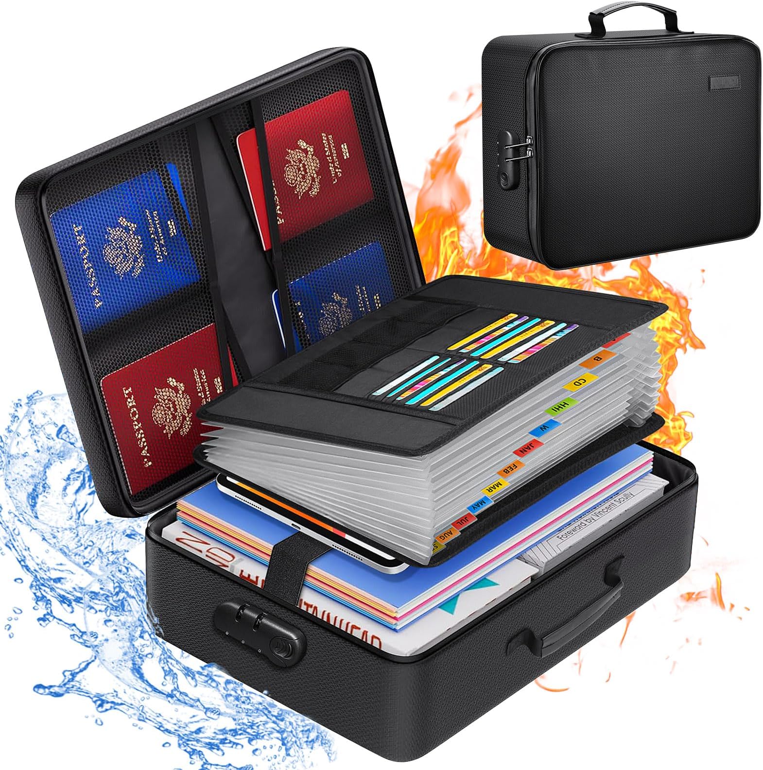 Amazon.com : Fireproof Accordion File Organizer,Fun Storage 13 Pocekts ...