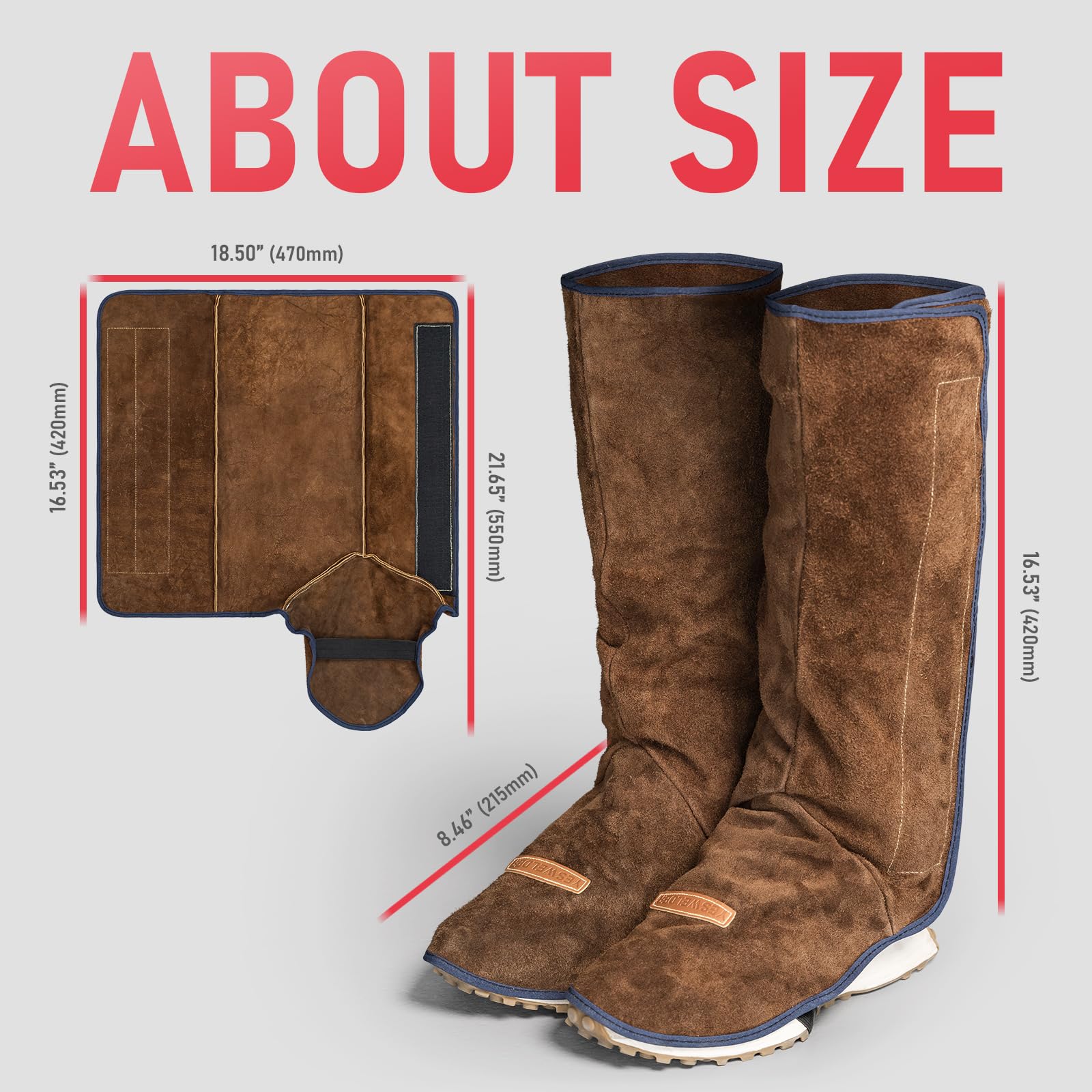 Snapklik.com : Leather Welding Spats, Welding Shoes Leg Covers, Heat ...
