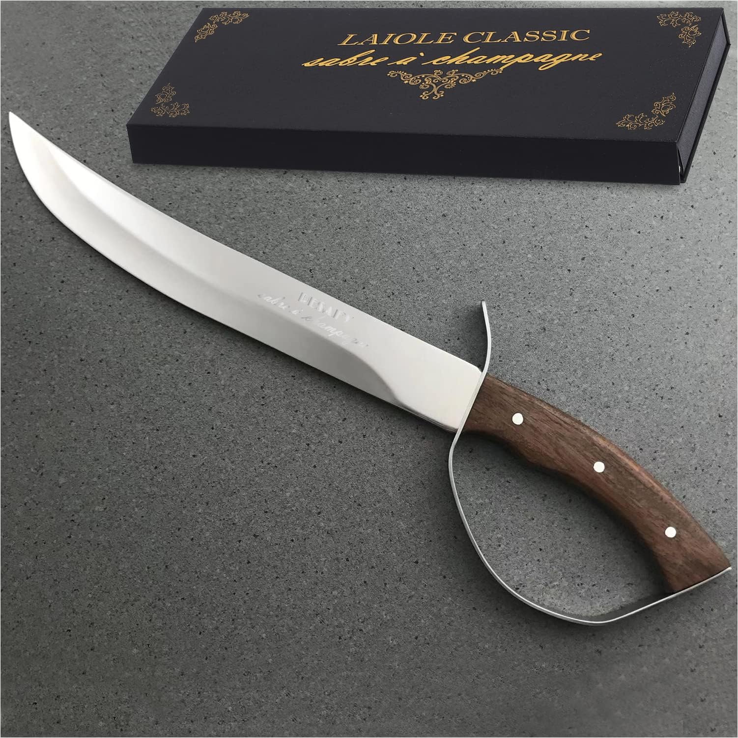 Amazon.com: Resafy Champagne Saber With Wooden Box Champagne Knife ...