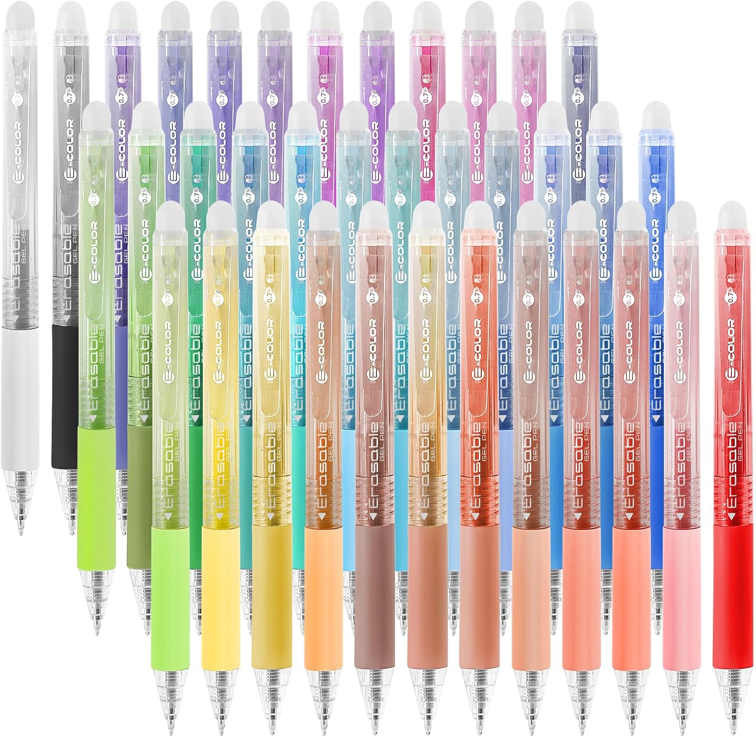 Xmusk Erasable Gel Pens Set – 36 Pack 0.7mm Fine Tip Erasable Colored ...