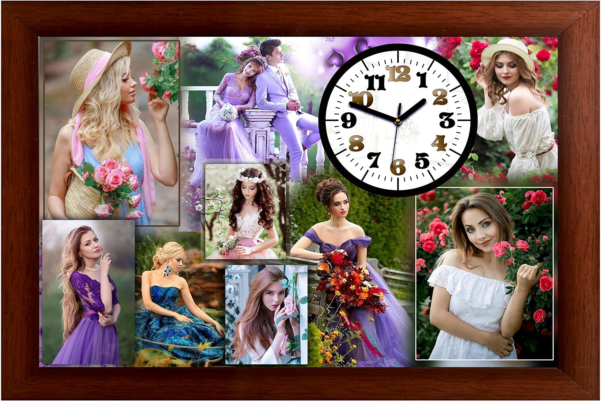 Buy Printshoppy Wall Clocks With Photo Frames Acrylic Photo Wall Analog ...