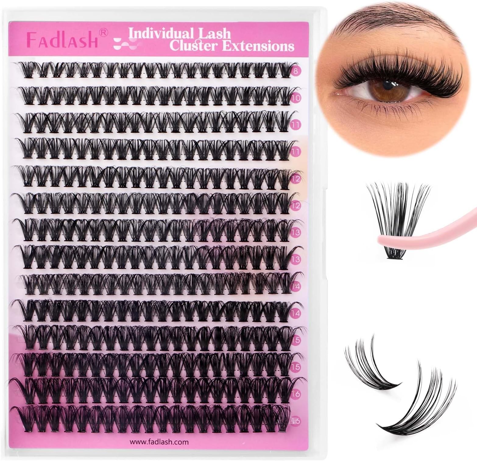 Amazon.com: LASHVIEW 80D DIY Eyelash Extension Kit, Cluster Eyelash ...
