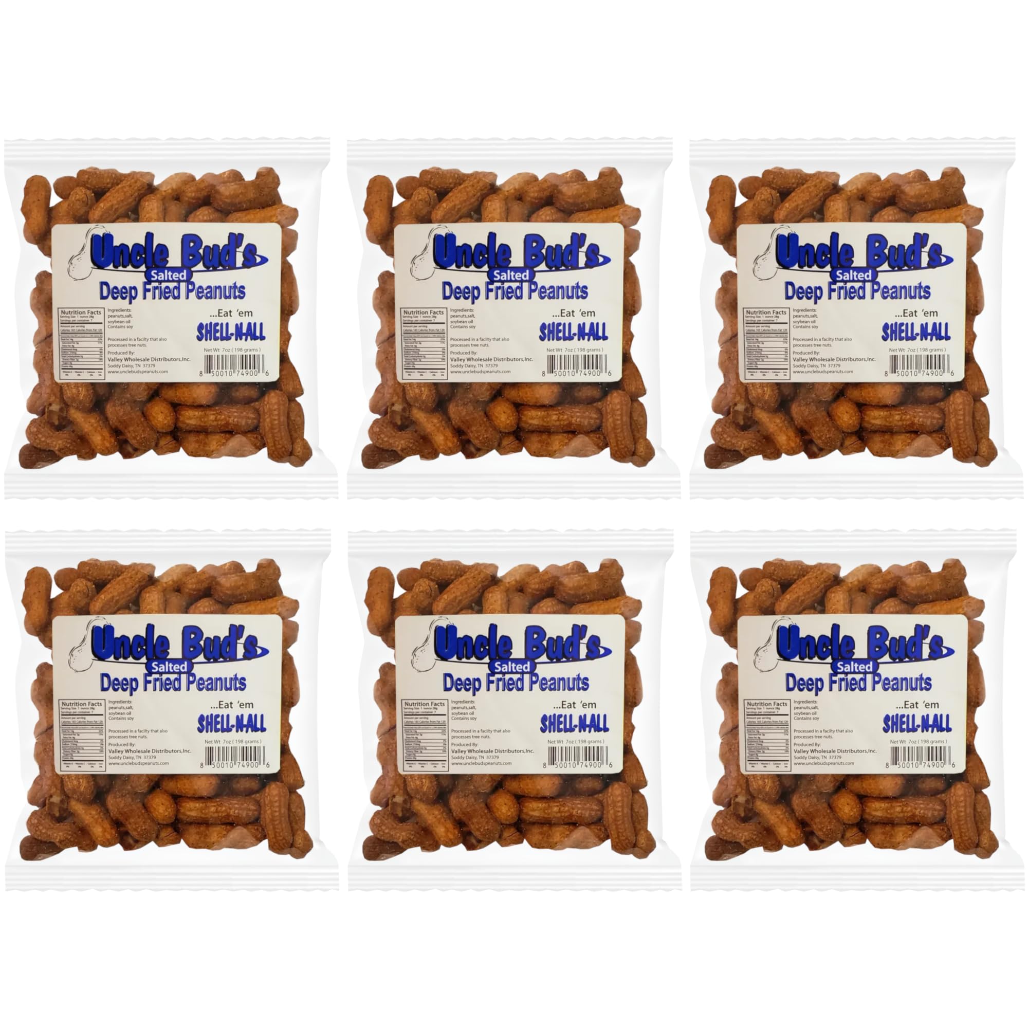 Amazon.com : Deep Fried Peanuts -Eat em Shell & All! (SALTED) 6 PACK ...