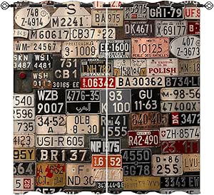 Amazon.com: License Plate Blackout Curtains for Bedroom/Living Room ...