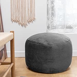 Amazon.com: Poofieotto Pouf Ottoman Stuffed Modern Foam Pouf Velvet ...