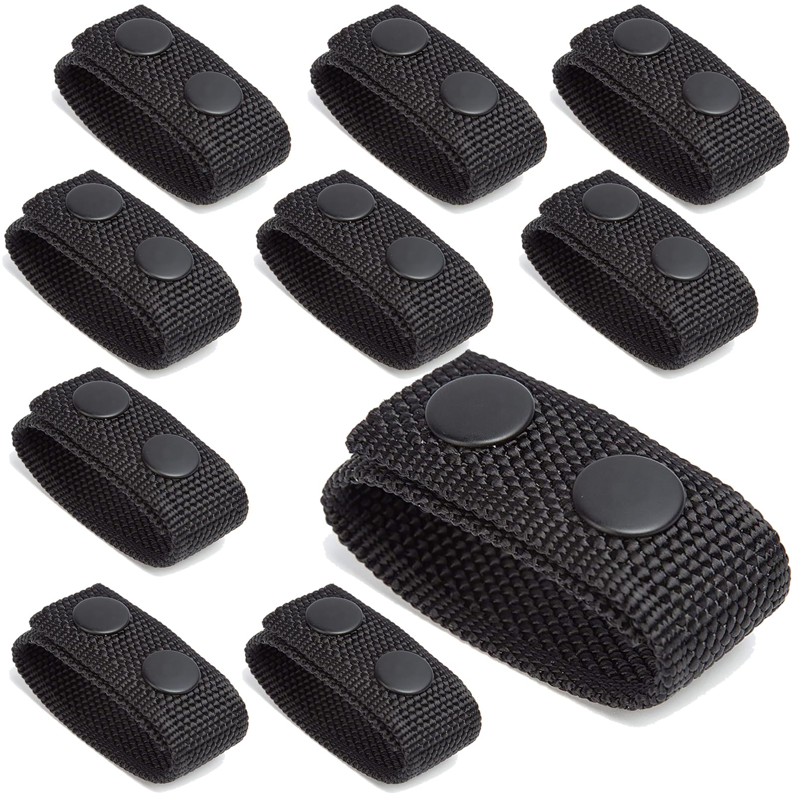 Snapklik.com : 10 PCS Black Nylon Belt Keepers, Double Snaps Security ...