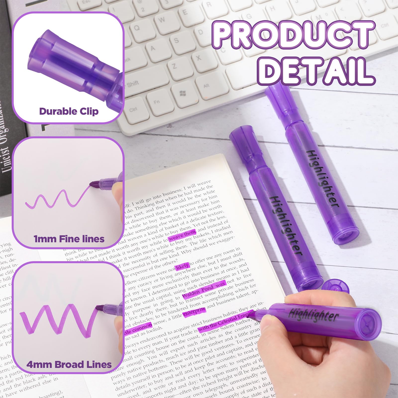 Snapklik.com : Qilery Tank Style Highlighters 30 Pack Chisel Tip ...