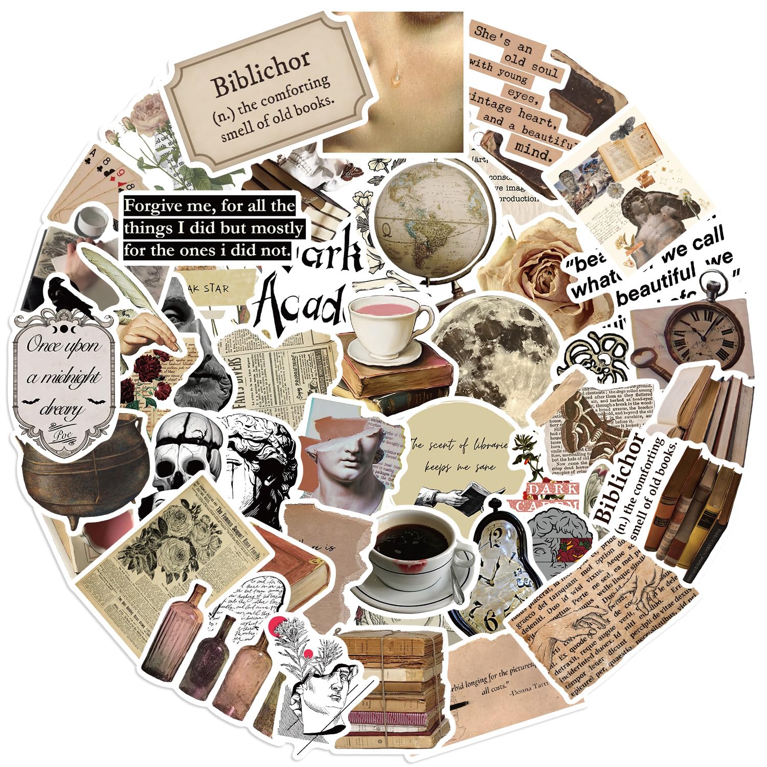 Amazon.com: 50PCS Dark Academia Stickers Aesthetic Dark Art Stickers ...