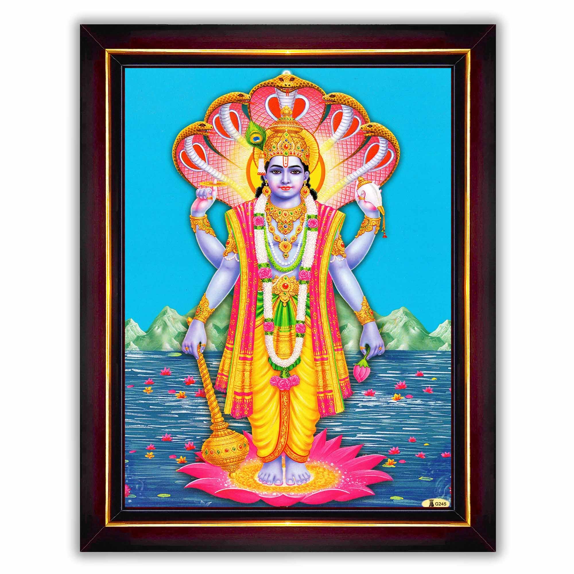 Pavan Photo Laminations Lord Sri Vishnu Bhagwan Mahavishnu Murti Murthy ...