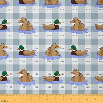 Amazon.com: Cartoon Duck Fabric by The Yard Cute Mallard Wild Animals ...