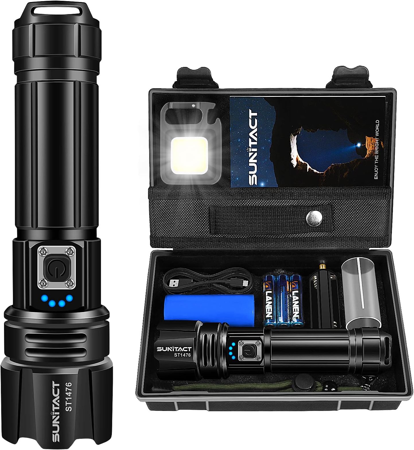 Flashlight Rechargeable, Sunitact Led Flashlights 500000 Lumens Flash ...