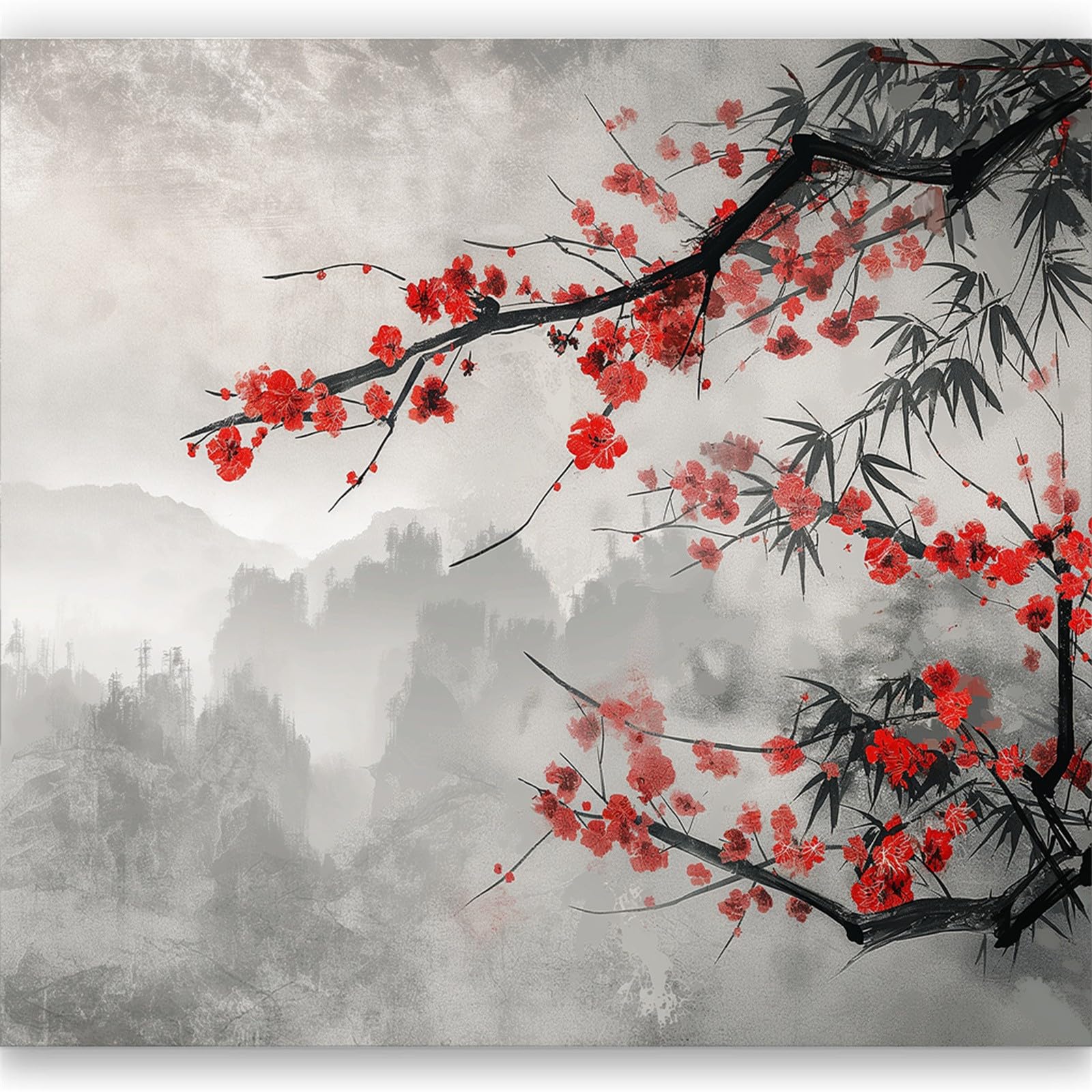 Chinese Artwork Wallpaper Elegant Asian Inspired Mural Wallpaper: