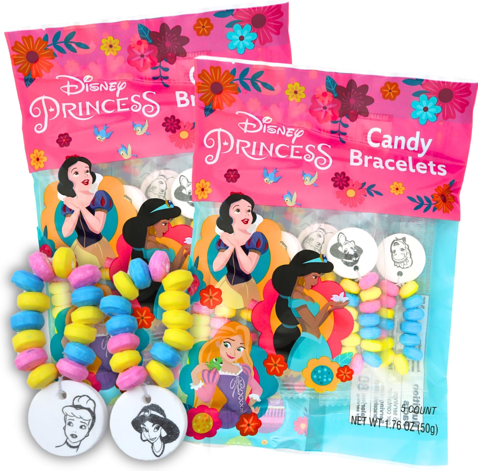 Amazon.com : Disney Princess Candy, Fun Edible Jewelry, Birthday Favors ...