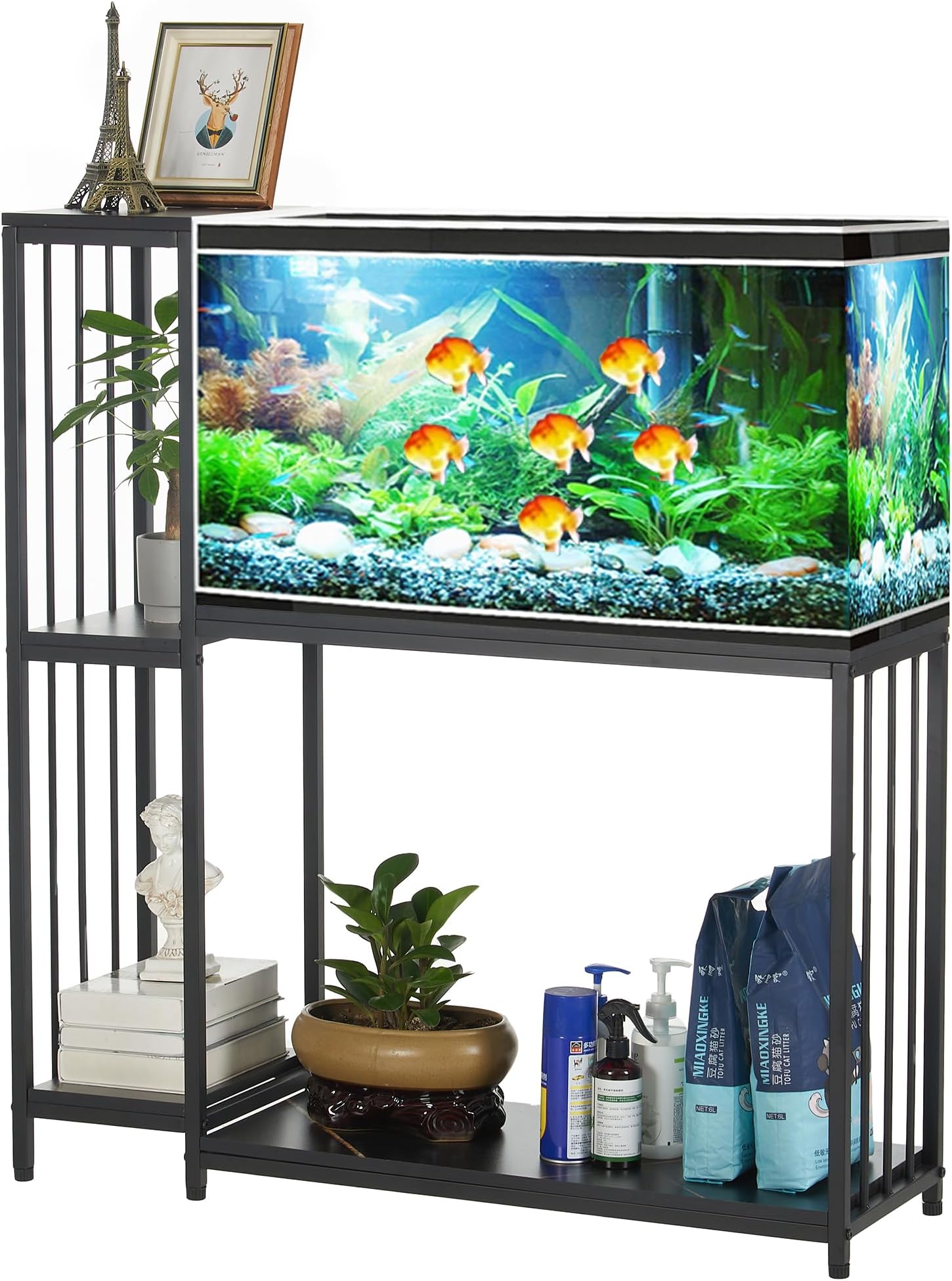 Amazon.com: SPRICHIC 10 Gallon Aquarium Stand Metal Frame Wooden Fish ...