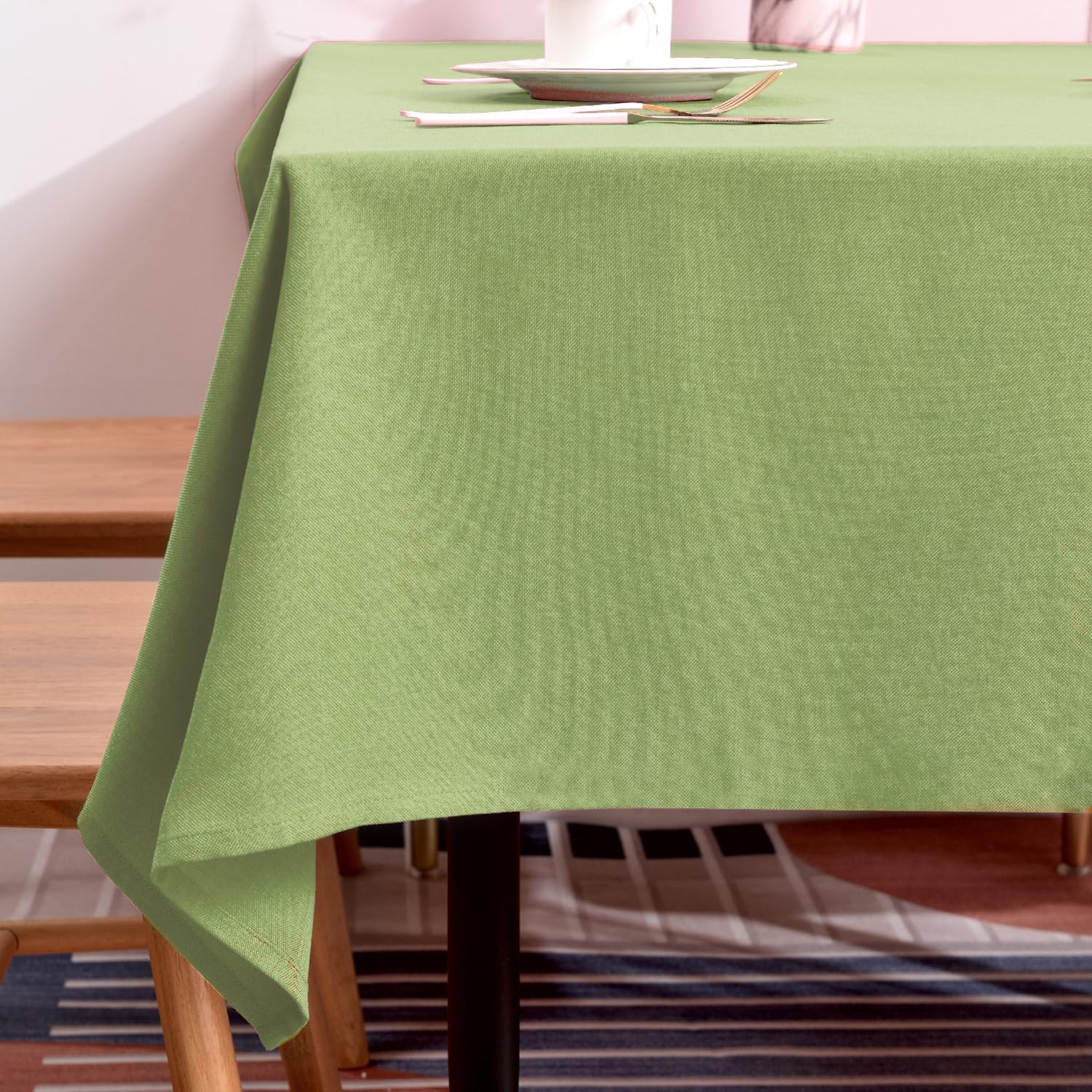 Amazon.com: BALCONY & FALCON Washable Linen Rectangular Tablecloth ...