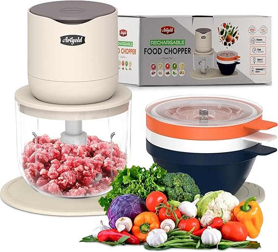Amazon.com: Arigold Electric Food Chopper -Kitchen Essentials, Small ...
