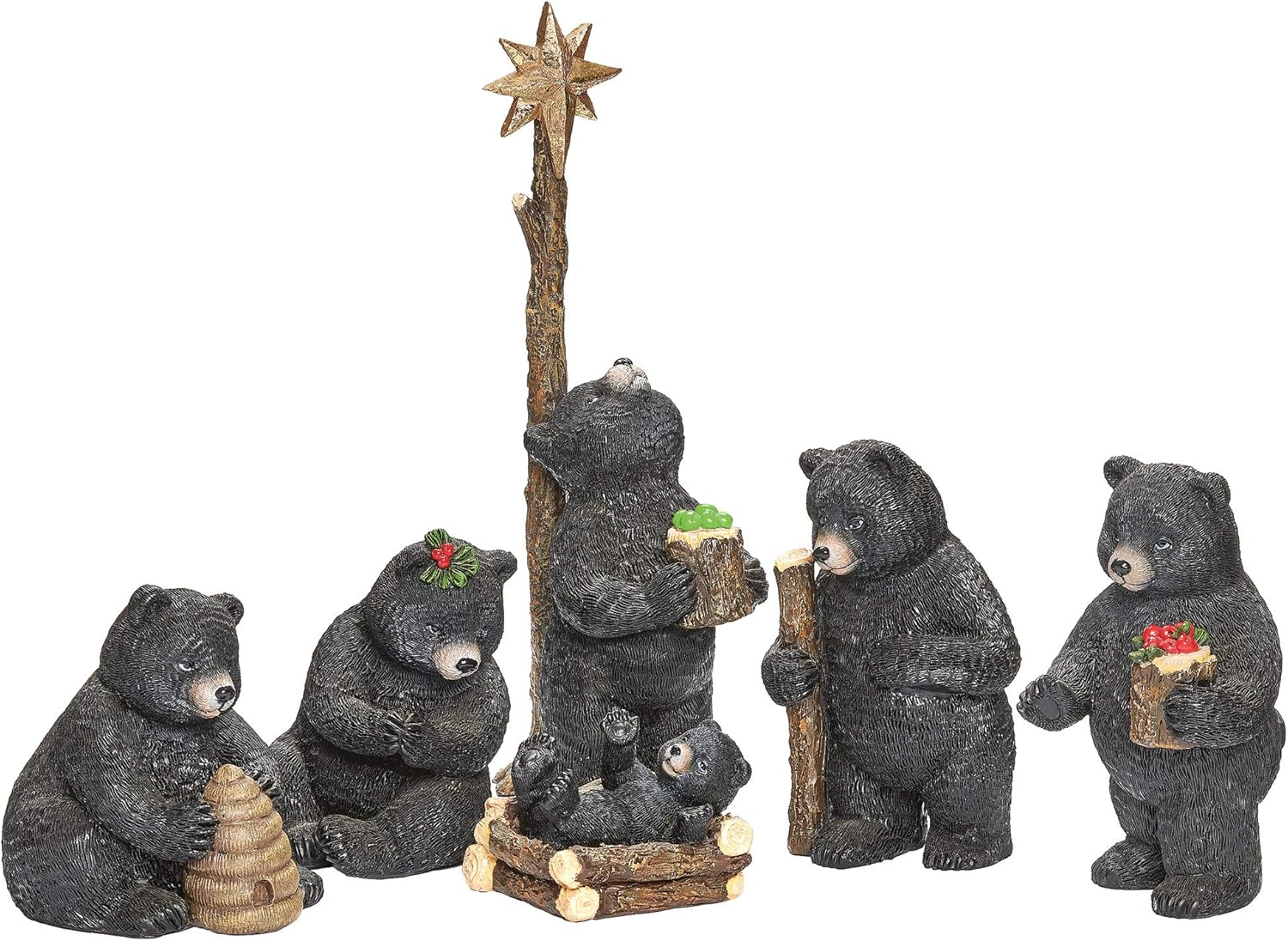 Amazon.com: Roman Black Bear Nativity Set – 9.5-Inch Tabletop Christmas ...