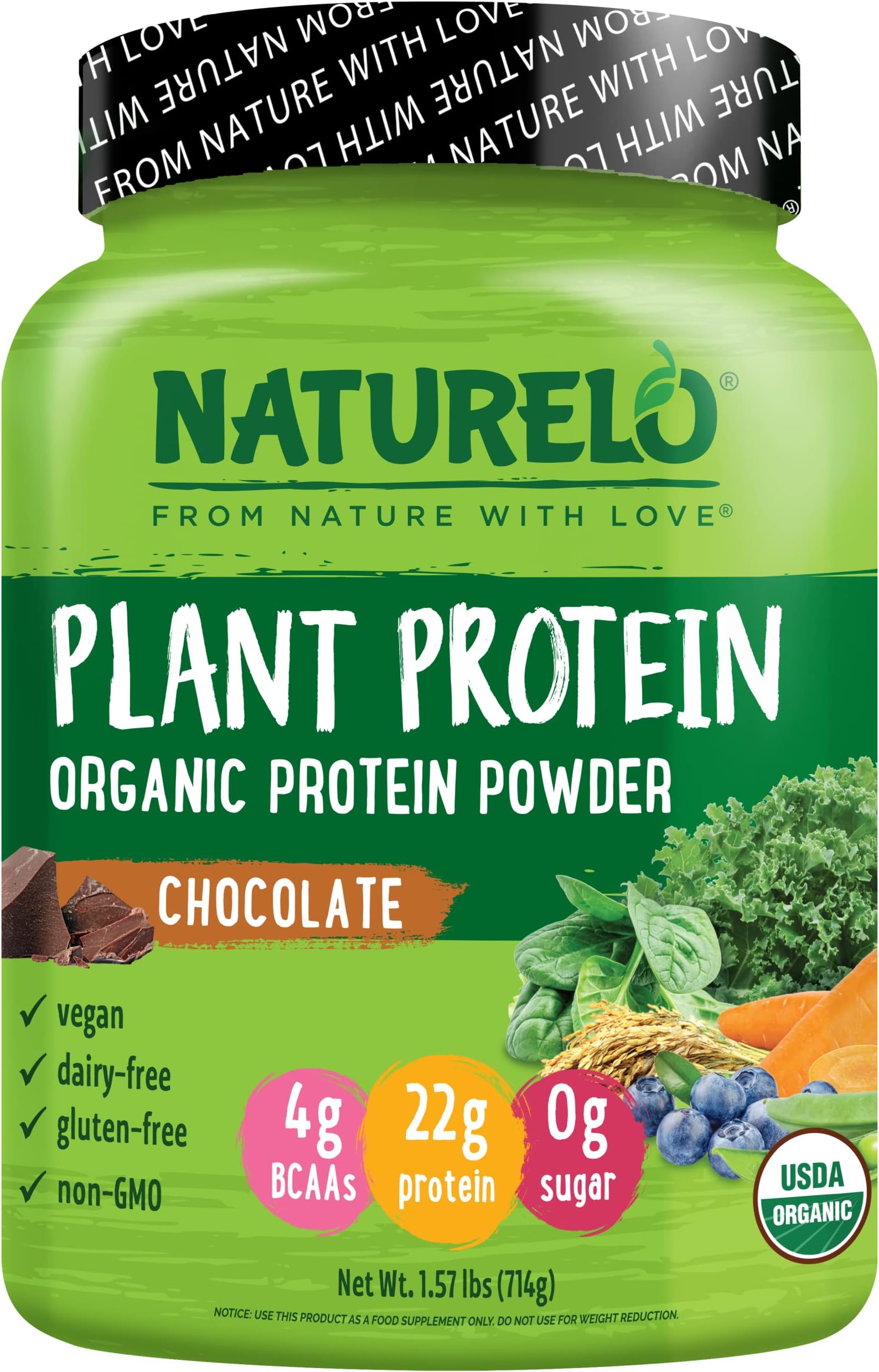 Amazon.com: Vegan Protein Powder, Chocolate Fudge - 100% Plant Protein ...