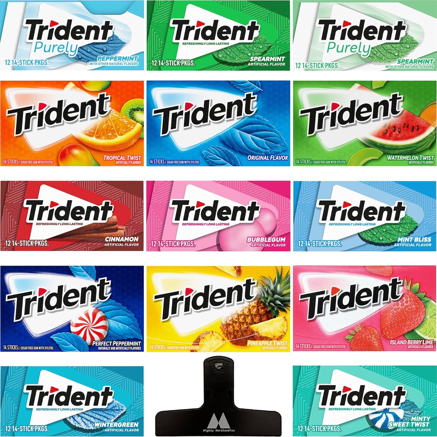 Amazon.com: Mighty Merchandise Assortment | Trident Sugar-Free Chewing ...