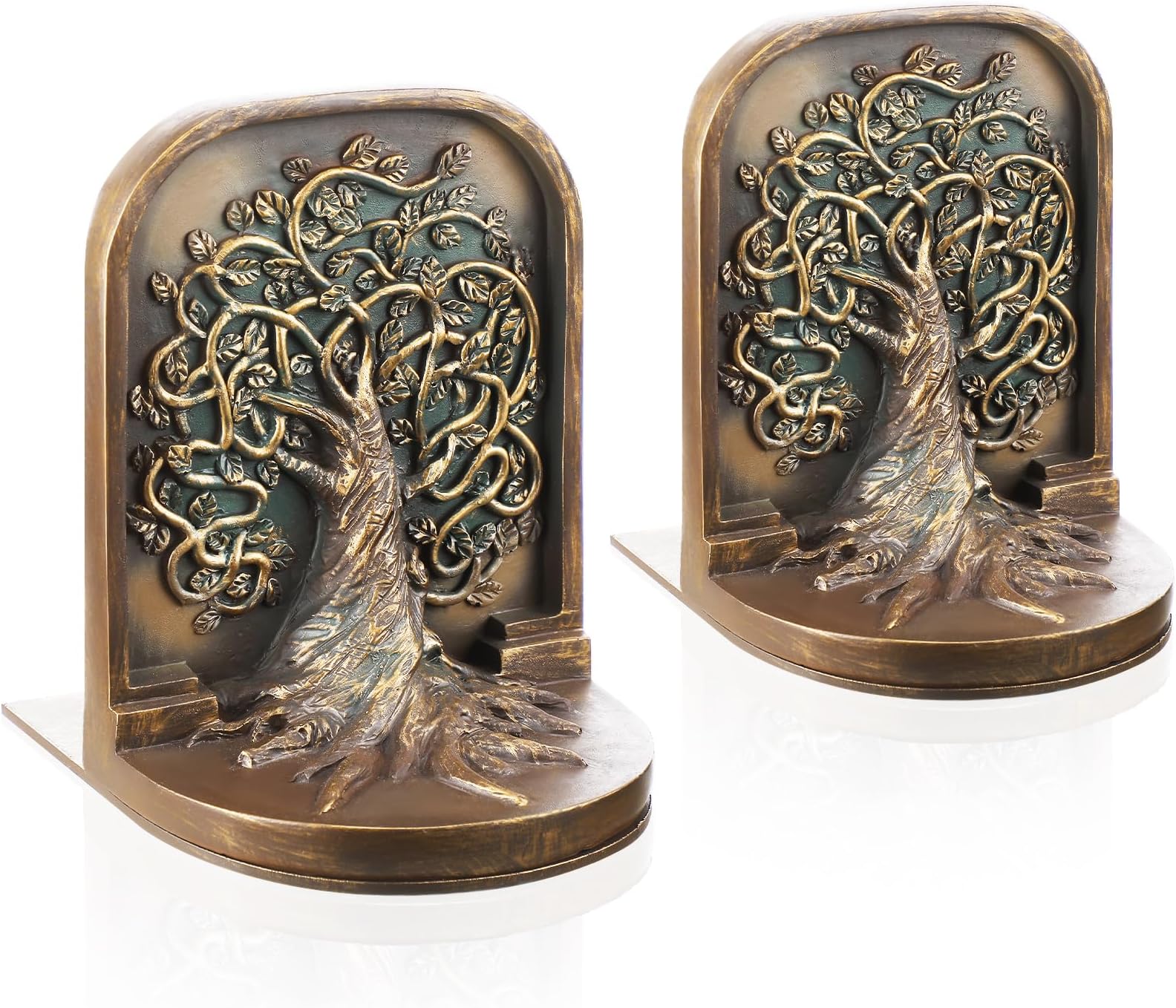 Amazon.com: Fuyoooo 2 Pcs Tree of Life Bookends Set Antique Brass Tree ...