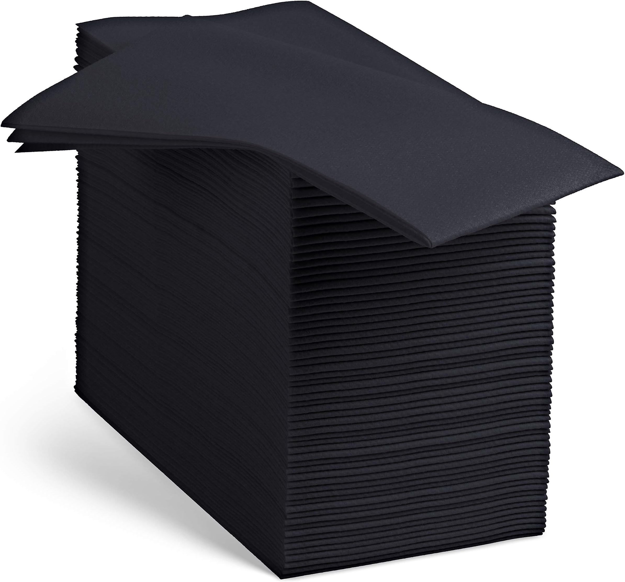 Amazon.com: 100 Linen-Feel Black Paper Napkins - Decorative Cloth-Like ...